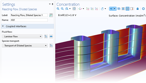 COMSOL Electrochemistry Module 電化學模擬模組-皮托科技
