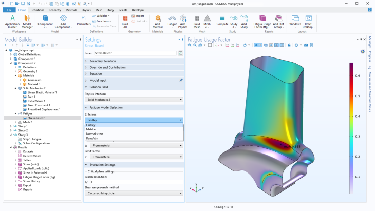 COMSOL Fatigue Module疲勞模擬-皮托科技